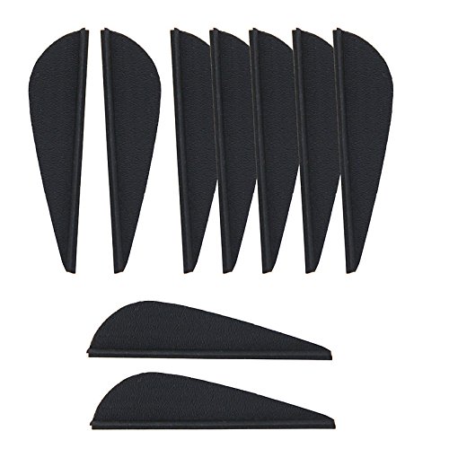 UP100 100pcs 1.75 inch Plastic Black Arrow Vane TPU Fletching for DIY Arrow Archery Bow