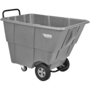 global industrial standard duty plastic tilt truck 1/2 cubic yard capacity 850 lb. capacity, gray