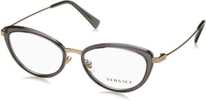 versace ve1244-1399 eyewear frame pale gold/grey transp w/demo lens 53mm