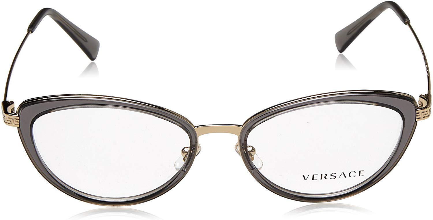 Versace VE1244-1399 Eyewear Frame PALE GOLD/GREY TRANSP W/DEMO LENS 53MM