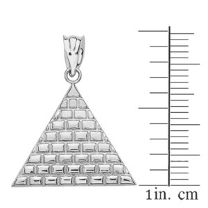 High Polish Sterling Silver Ancient Egypt Pyramid Shape Charm Pendant