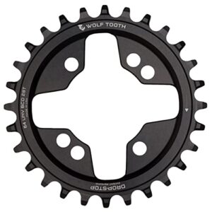 wolf tooth 64 mm bcd round mountain bike chainrings (26 tooth universal, drop-stop a, mtb)