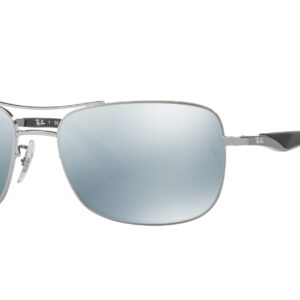 Ray-Ban Men's Rb3515 Square Sunglasses, Gunmetal/Polarized Green Mirrored Silver, 61 mm