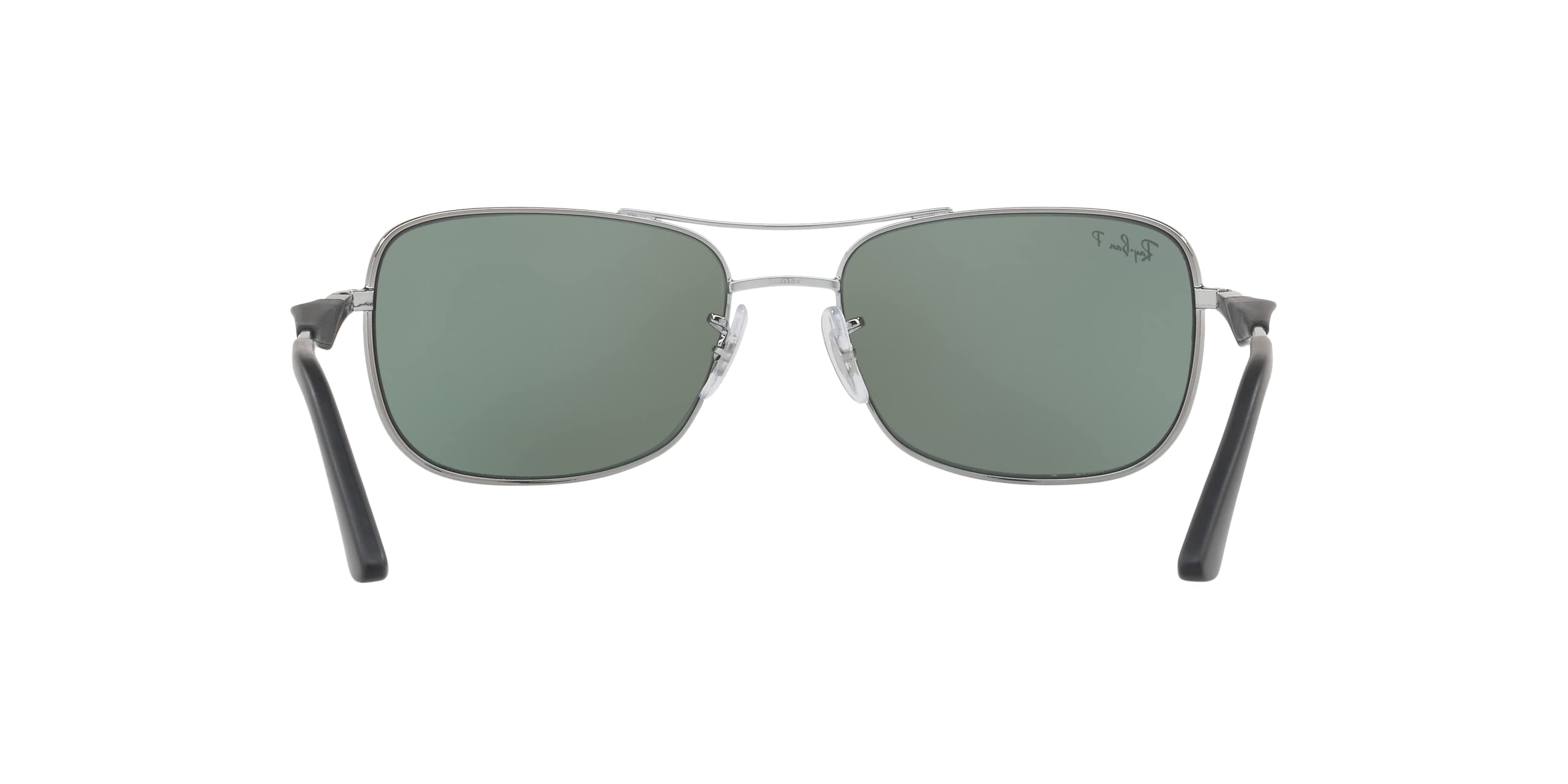 Ray-Ban Men's Rb3515 Square Sunglasses, Gunmetal/Polarized Green Mirrored Silver, 61 mm