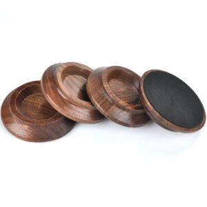 upright piano caster cups,solid wood furniture,piano caster cups - non-slip & anti-noise foam (black walnut)