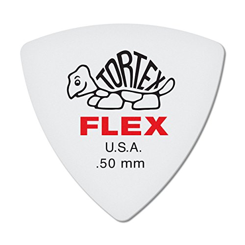 Dunlop Tortex Flex Triangle .50mm Red Guitar Pick-6 Pack, .50mm | White