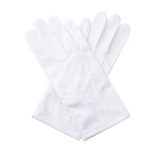 JISEN Men Police Formal Tuxedo Honor Guard Parade Nylon Cotton Non-slip Gloves (White, US One size)