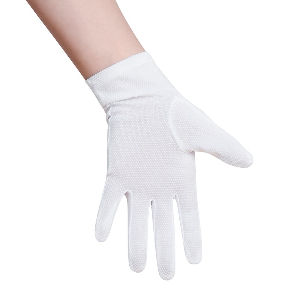 JISEN Men Police Formal Tuxedo Honor Guard Parade Nylon Cotton Non-slip Gloves (White, US One size)