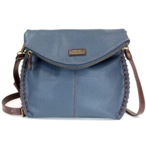 CHALA Charming Crossbody Bag - Flap Top and Metal Key Charm in Navy Blue, Cross-Body or Shoulder Purse - Dragonfly