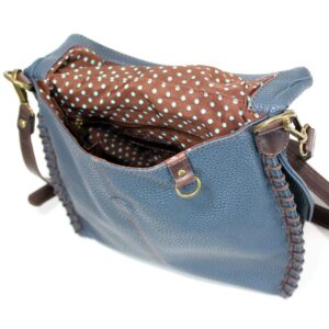 CHALA Charming Crossbody Bag - Flap Top and Metal Key Charm in Navy Blue, Cross-Body or Shoulder Purse - Dragonfly