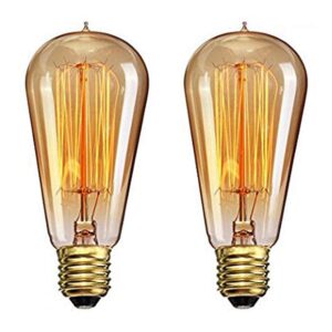 ctkcom vintage edison light bulbs(2 pack)- 40w st58 vintage squirrel cage filament e26/e27 base,antique incandescent bulb,vintage teardrop top lamps for home light fixtures e26/e27 110v-130v