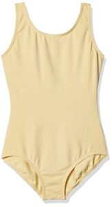 capezio girls' big classic high tank leotard, butter, medium