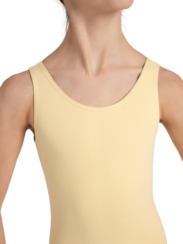 Capezio Girls' Big Classic High Tank Leotard, Butter, Medium