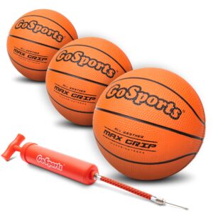 gosports 7 inch mini basketball 3 pack with premium pump - perfect for mini hoops or training