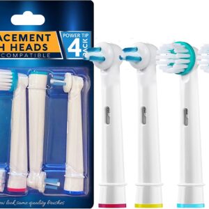 Replacement Brush Heads for OralB Braun Professional Ortho & Power Tip Kit- 4 Pack Compatible Orthodontic Electric Toothbrush Head Fit the Oral-B Pro 1000, Kids Plus!