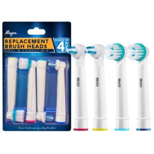 Replacement Brush Heads for OralB Braun Professional Ortho & Power Tip Kit- 4 Pack Compatible Orthodontic Electric Toothbrush Head Fit the Oral-B Pro 1000, Kids Plus!