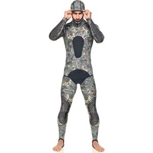 SEAC Pirana Lycra Wetsuit Medium, Green Camouflage (0010086018055A)