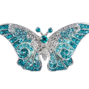 Alilang Empress Monarch Winged Butterfly Swarovski Crystal Rhinestones Brooch Pin , Blue