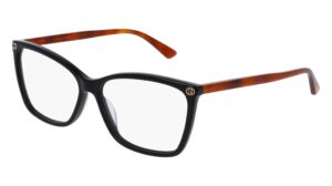 gucci gg0025o optical frame 003 black avana 56 mm