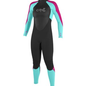 O'NEILL Unisex Child Youth Epic 4/3mm Back Zip Full Wetsuits, Black/Seaglass/Berry, 6 US