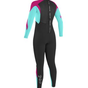 O'NEILL Unisex Child Youth Epic 4/3mm Back Zip Full Wetsuits, Black/Seaglass/Berry, 6 US