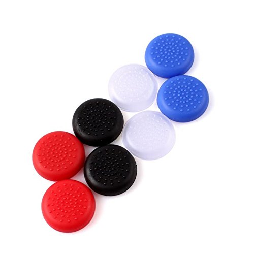 Analog Silicone Thumb Stick Grips Joystick Cap Cover for PS4 PS3 PS2 Xbox 360 Xbox One Game Controllers (Red)