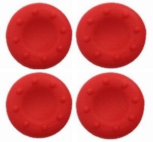 analog silicone thumb stick grip joystick caps cover for ps4 ps3 xbox 360 xbox one game controllers (4 x red)