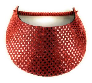 glitz confetti foam visor (red)