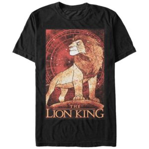 disney men's lion king galaxy splatter graphic t-shirt, black, 3x-large