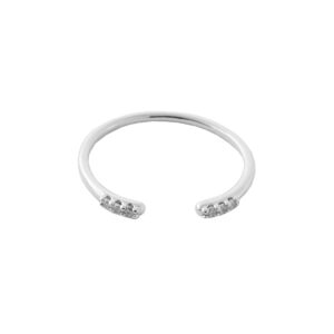 honeycat jewelry open crystal ends stacking ring in gold, rose gold, or silver | silver