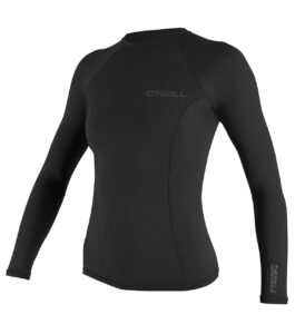 o'neill women's thermo-x long sleeve crew, black, m