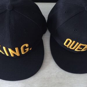 WENDYWU Hip-Hop Hats King and Queen 3D Embroidered Lovers Couples Snapback Caps Adjustable (King Queen)