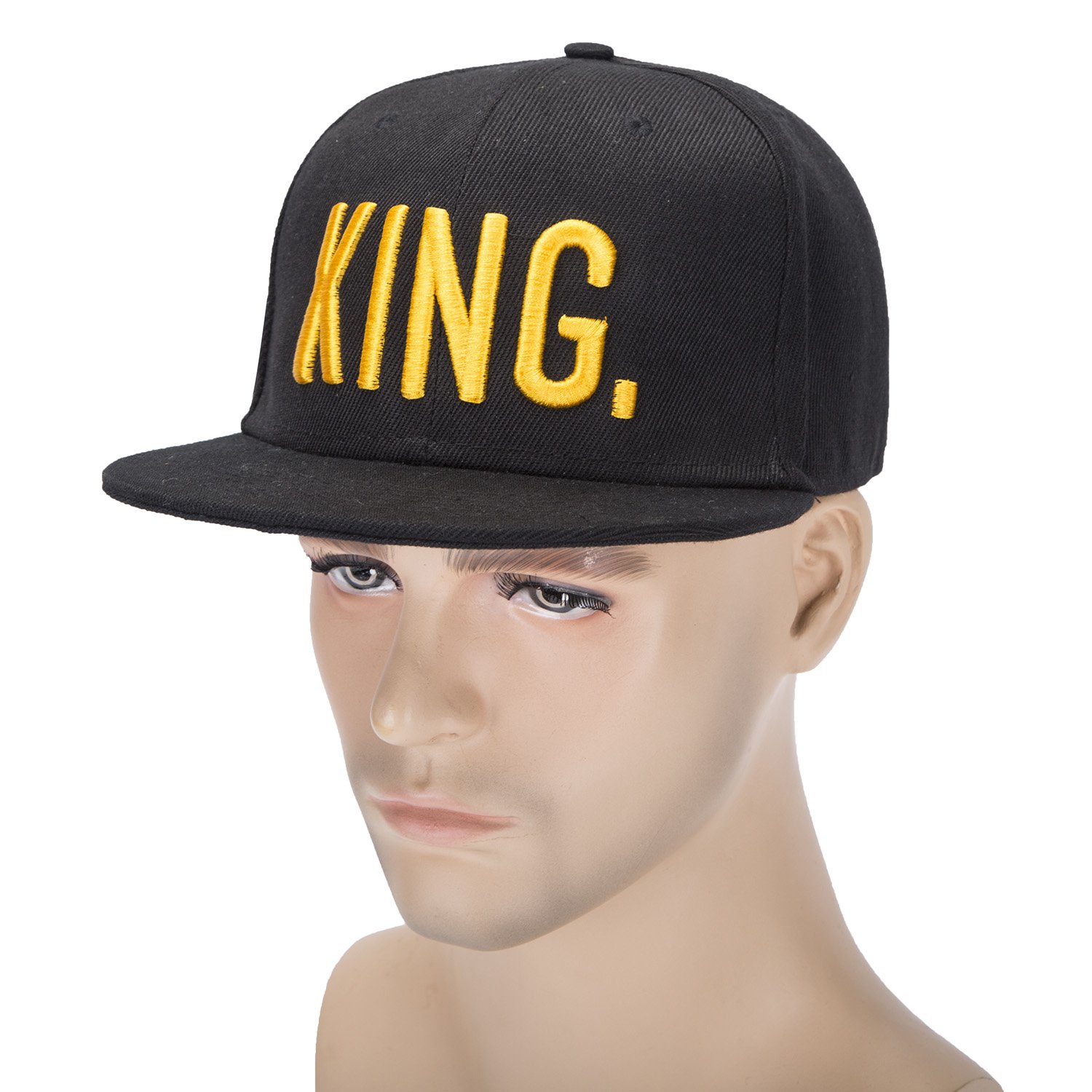 WENDYWU Hip-Hop Hats King and Queen 3D Embroidered Lovers Couples Snapback Caps Adjustable (King Queen)