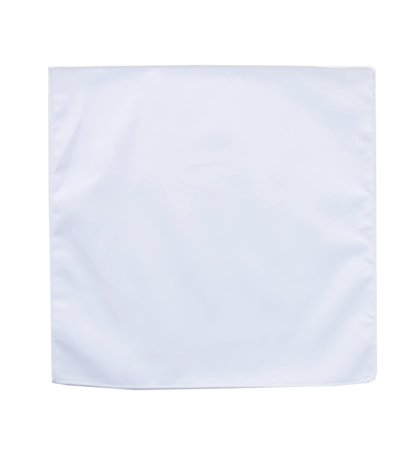 3-Pk Mens Cotton White Pocket Square with Color Border(10 Colors)