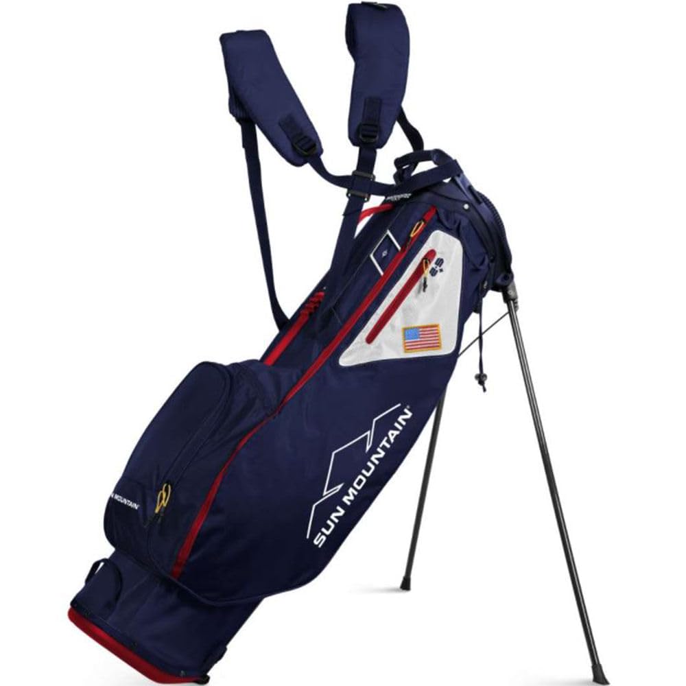 Sun Mountain Mens 2022 2.5+ Stand Carry Golf Bag - Navy White Red