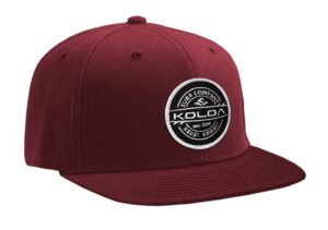 joe's usa koloa surf thruster patch logo solid snapback hat-maroon