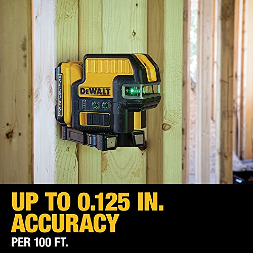 DEWALT 12V MAX Laser Level, 5 Spot Laser and Cross Line Laser, Green (DW0825LG)