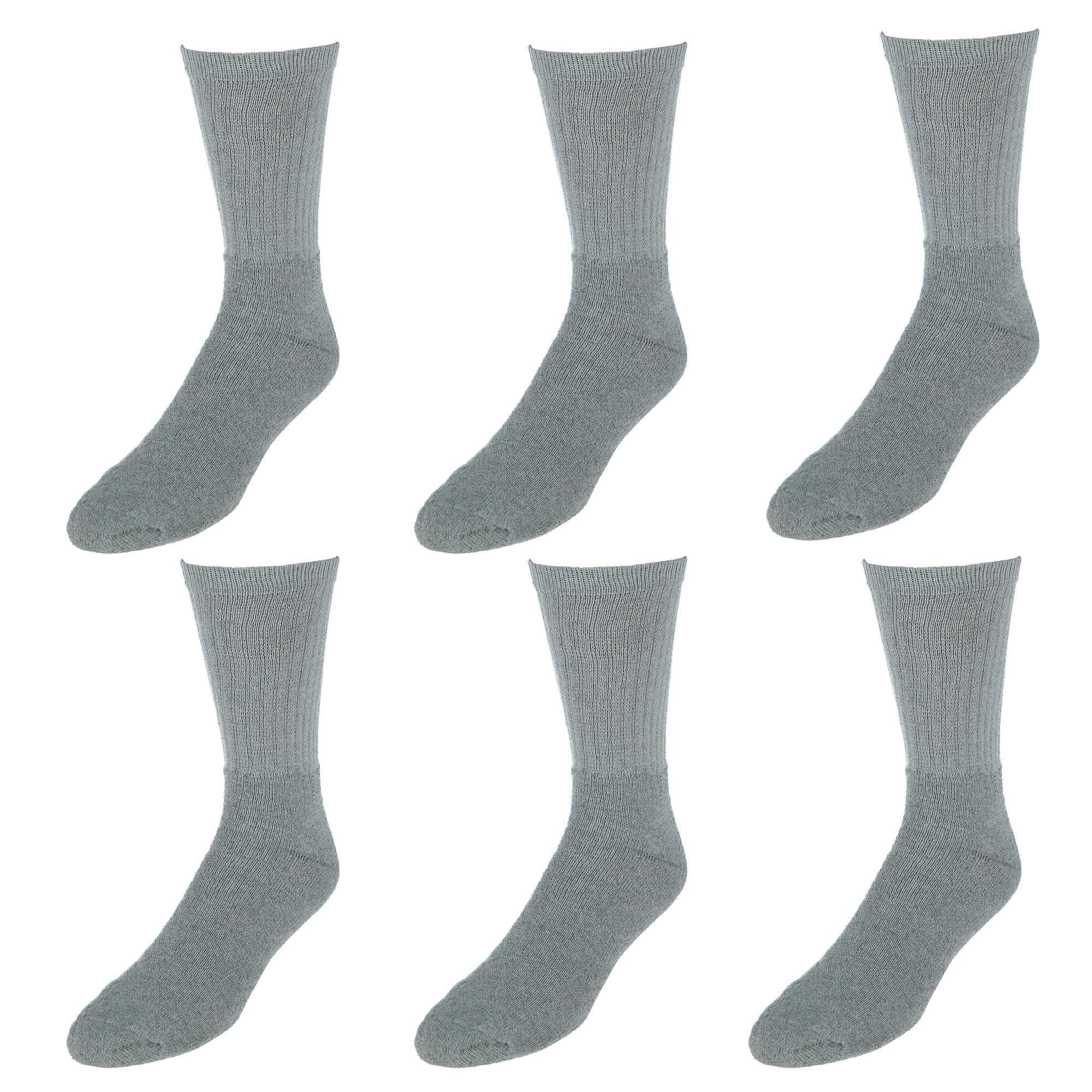 Everlast Men's Crew Socks, Gray (6 Pair)