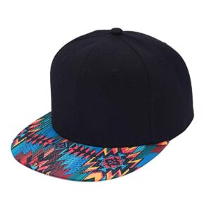 quanhaigou fashion wavy grain print cotton adjustable snapback hats unisex hip-hop flat bill baseball cap