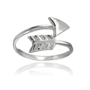 hoops & loops sterling silver high polished arrow wrap ring, size 7