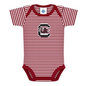 creative knitwear university of south carolina gamecocks striped baby bodysuit