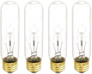 bulbrite b60t10c 60-watt incandescent t10 tubular bulb, 120v, clear (4)