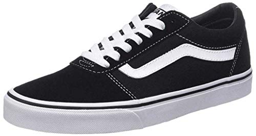 Vans Men's Ward Sneaker, Black Suede Canvas Black White C24, 10.5