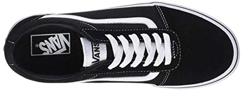 Vans Men's Ward Sneaker, Black Suede Canvas Black White C24, 10.5