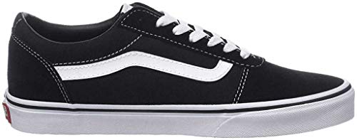 Vans Men's Ward Sneaker, Black Suede Canvas Black White C24, 10.5