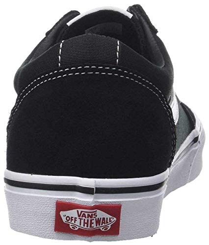 Vans Men's Ward Sneaker, Black Suede Canvas Black White C24, 10.5