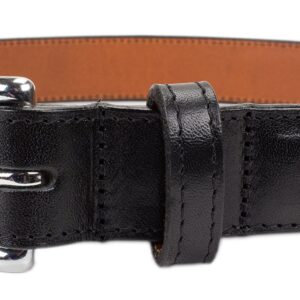 Handmade Italian Leather Dress Belt (Size 36, Black)