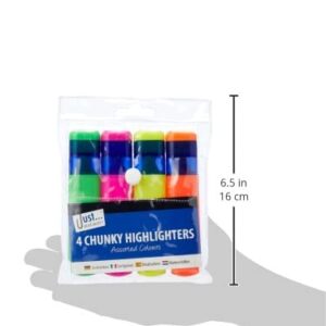 Just stationery COLOURED CHUNKY HIGHLIGHTERS 4 PACK