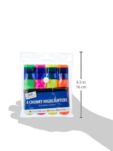 Just stationery COLOURED CHUNKY HIGHLIGHTERS 4 PACK