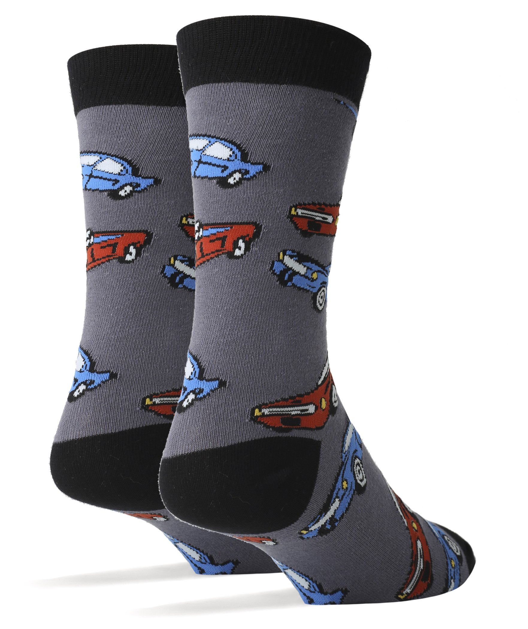 Oooh Yeah Men's Novelty Time to Travel Crew Socks, Fun Funny Transport Sport Car Crazy Cool Casual Dress 10-13 Size socks